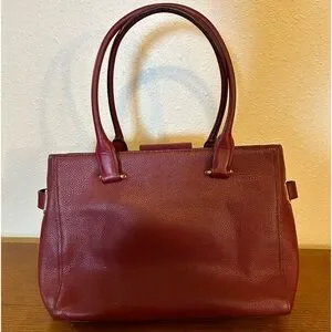 Coach | Bags | Coach Swagger Carryall Pebble Leather Satchel Red | Poshmark